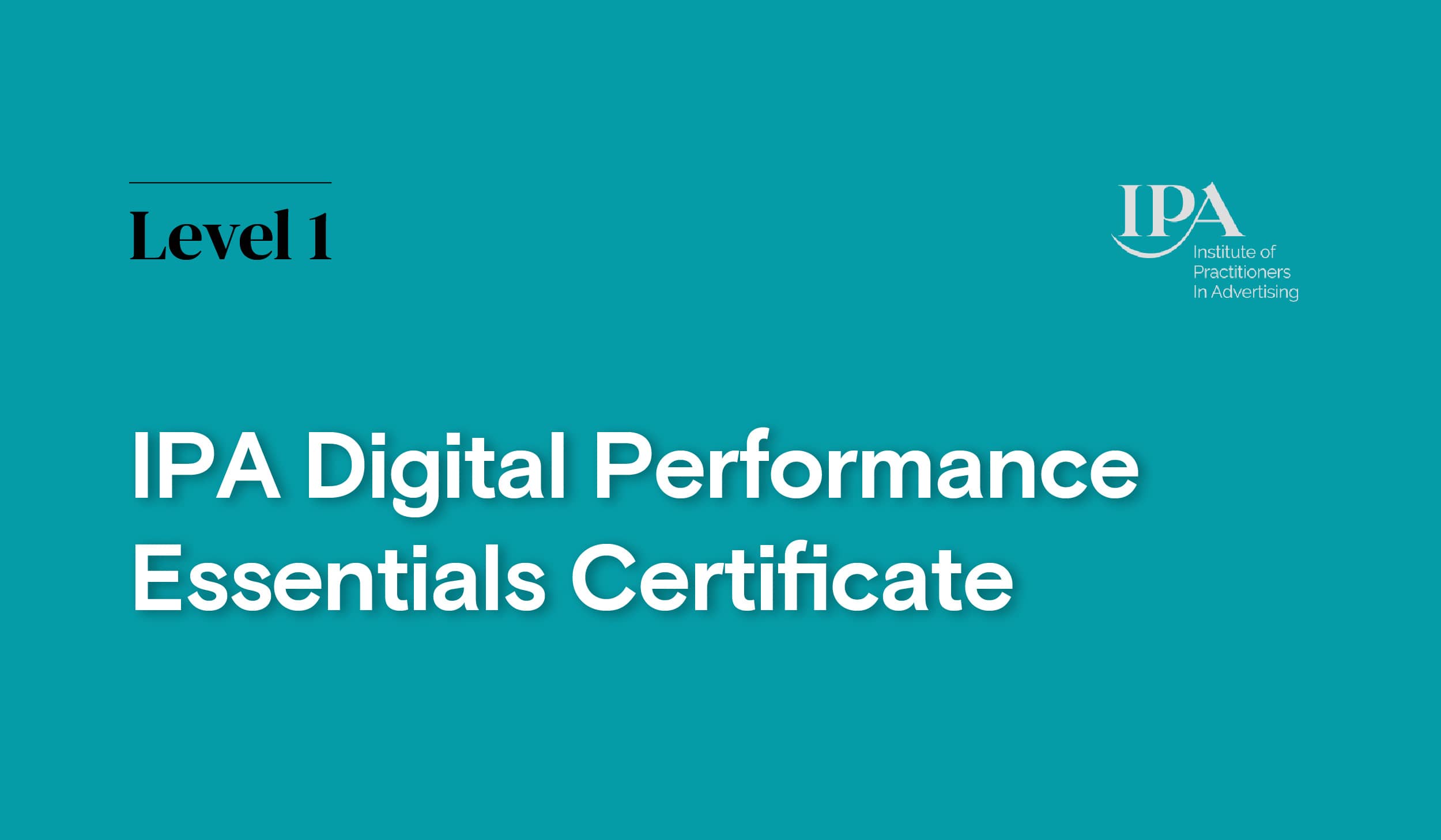 IPA Effectiveness Essentials Certificate